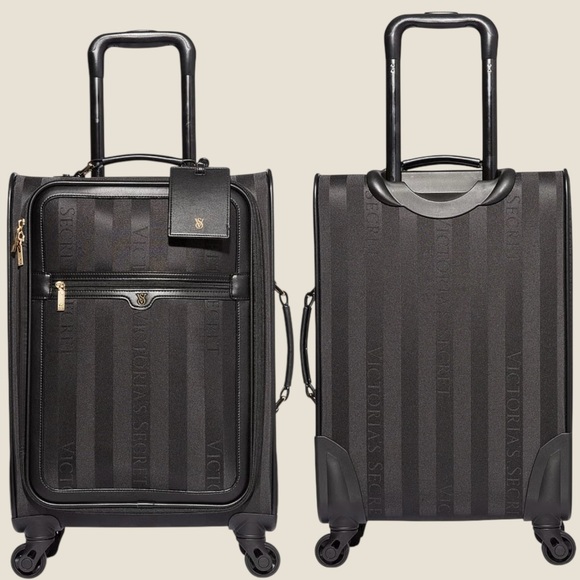 Victoria's Secret | Bags | Rare Black Logo Jacquard Stripe Victoria ...
